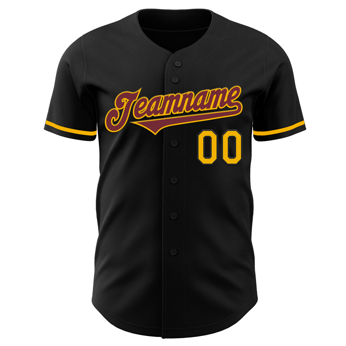 Custom Black Gold-Burgundy Authentic Baseball Jersey Free Shipping – Fiitg
