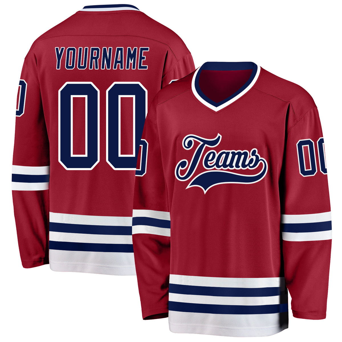 Custom Maroon Navy-White Hockey Jersey Free Shipping – Fiitg