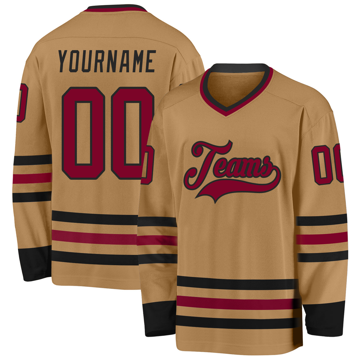 Custom Old Gold Maroon-Black Hockey Jersey Free Shipping – Fiitg
