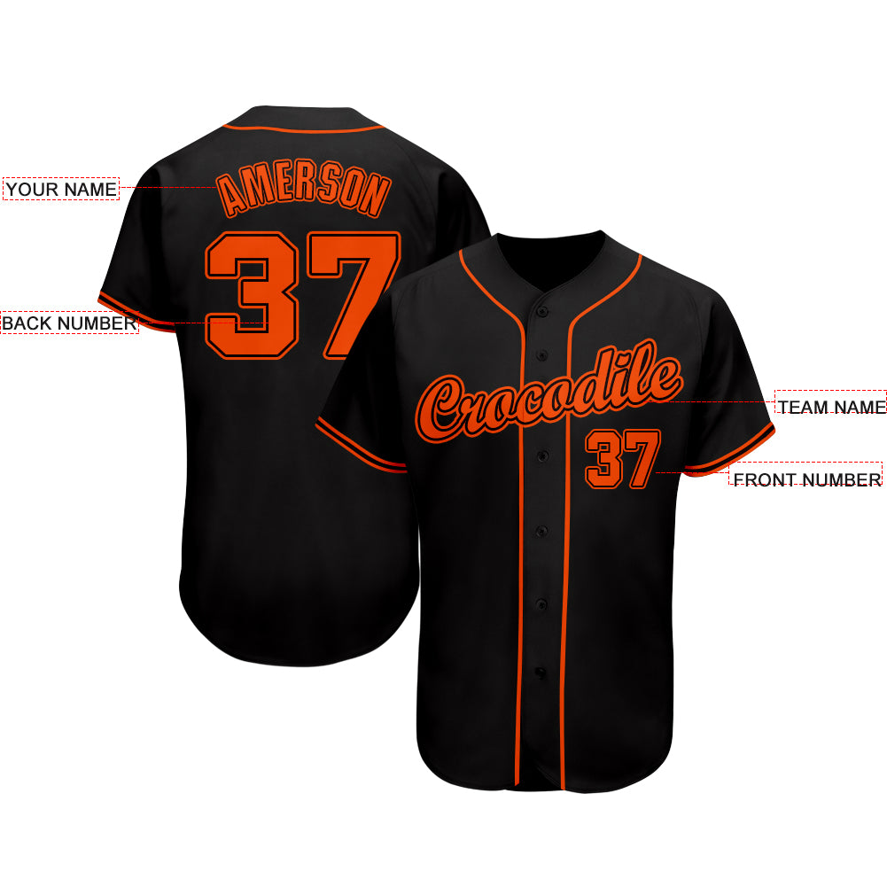 Custom Black Orange Baseball Jersey – Fiitg