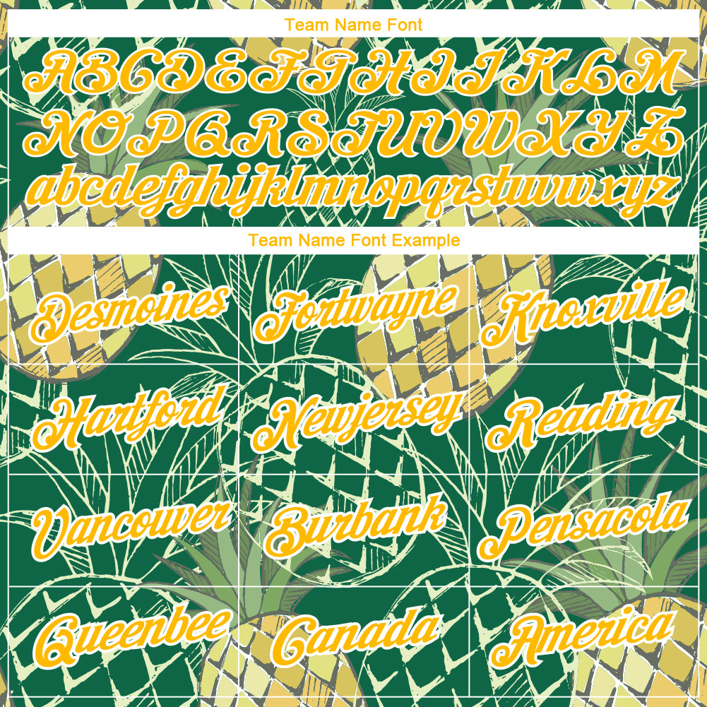 Custom Kelly Green Gold-White 3D Pattern Design Summer Holiday ...