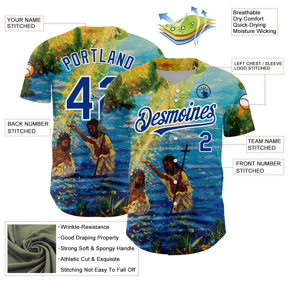 Custom Royal White 3D Pattern Design Religion Jesus Christ Authentic ...