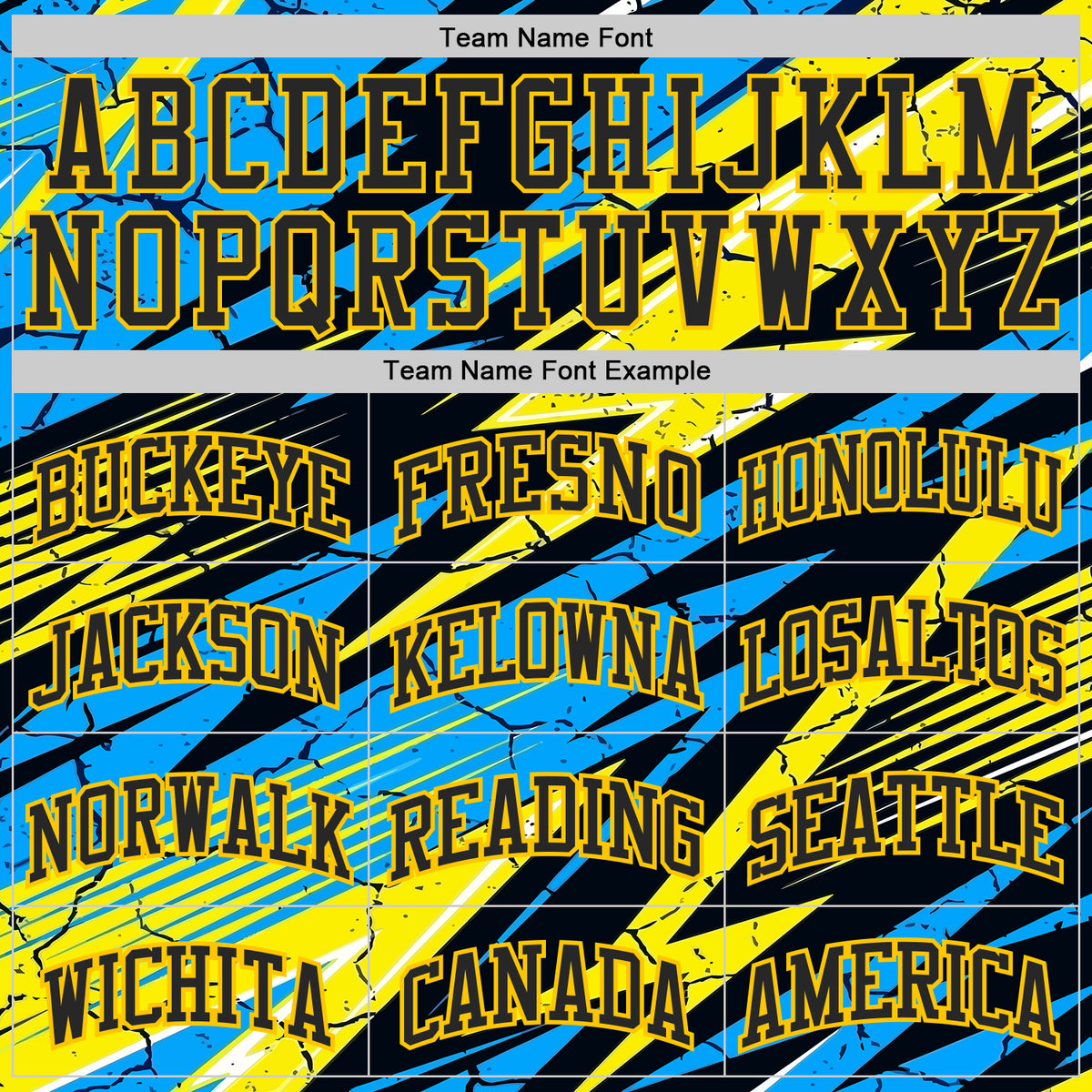 Custom Basketball Uniform Geometric Lightning Jersey Blue Black-Yellow ...