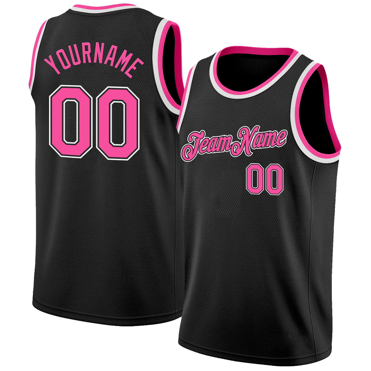 Custom Black Pink-White Authentic Basketball Jersey Free Shipping – Fiitg