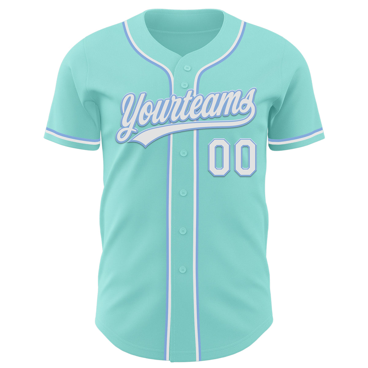 Custom Ice Blue White-Light Blue Authentic Baseball Jersey Free ...