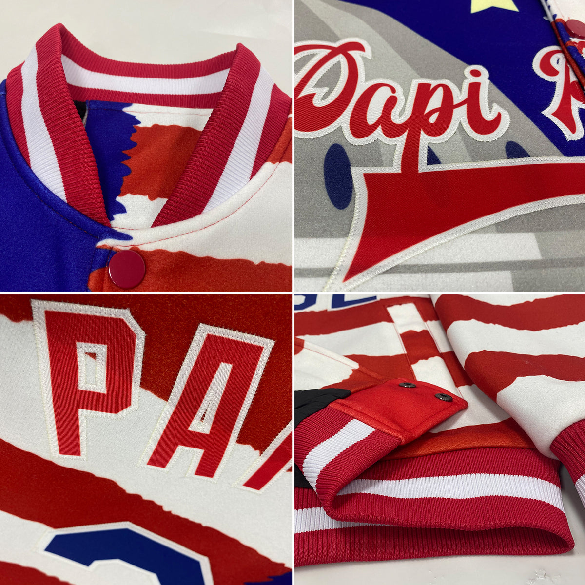 Custom White US Navy Blue Red-Royal American Flag Fashion United States ...