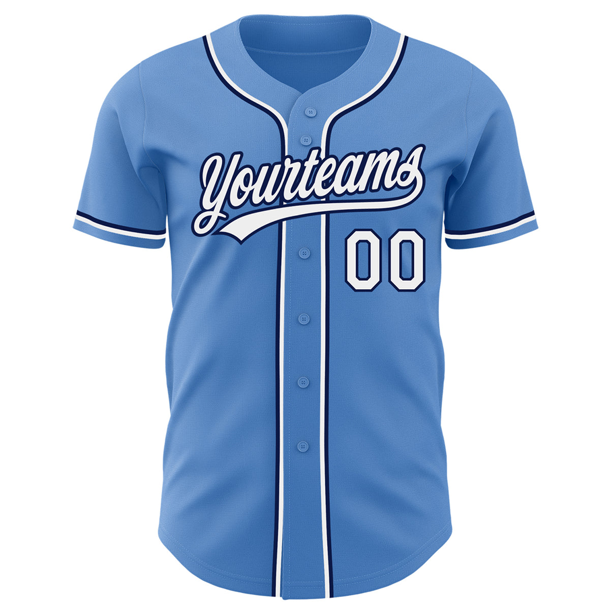 Custom Powder Blue White-Navy Authentic Baseball Jersey Free Shipping ...