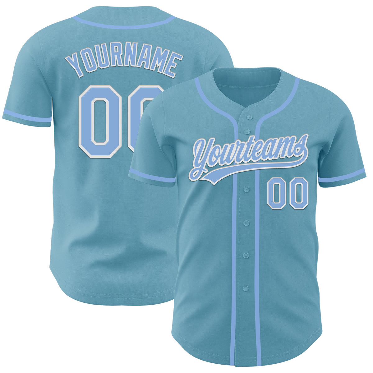 Custom Shadow Blue Light Blue-White Authentic Baseball Jersey Free ...