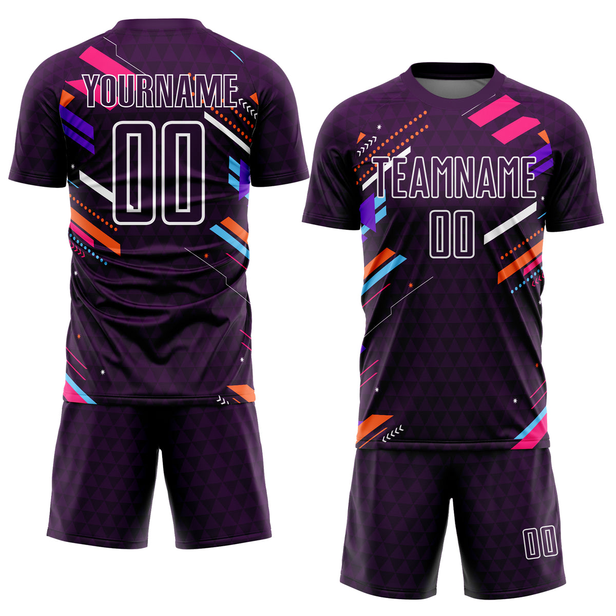 Custom Purple White Lines Sublimation Soccer Uniform Jersey Free ...
