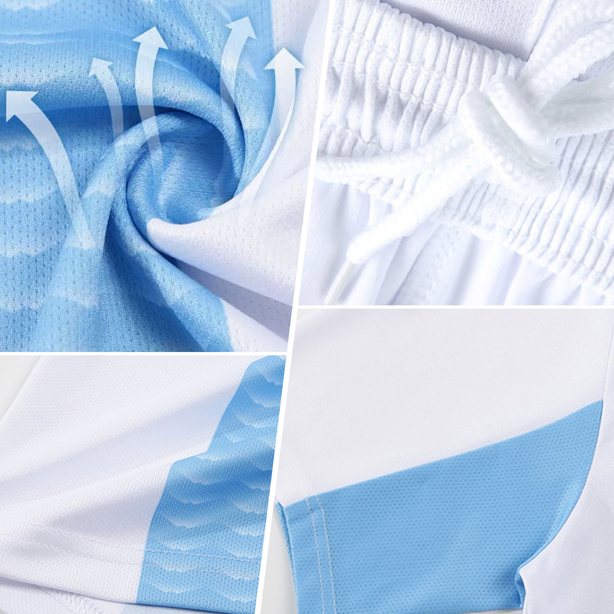 Custom Light Blue Royal-White Lines Sublimation Soccer Uniform Jersey ...