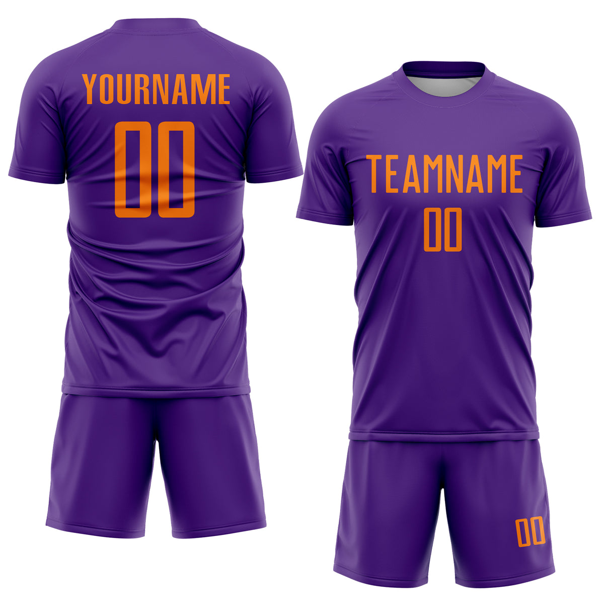 Custom Purple Bay Orange Sublimation Soccer Uniform Jersey Free ...