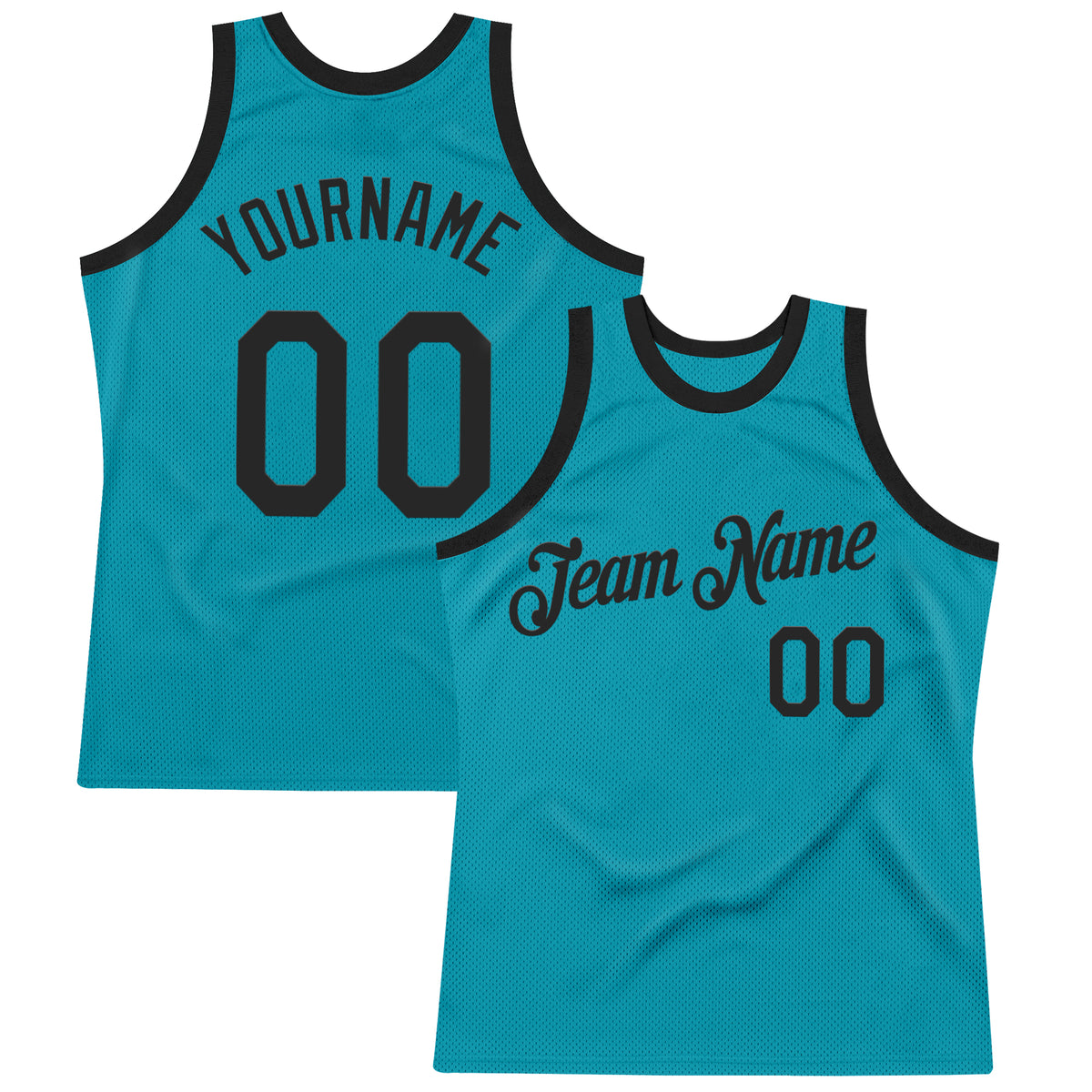 Custom Teal Black Authentic Throwback Basketball Jersey Free Shipping ...