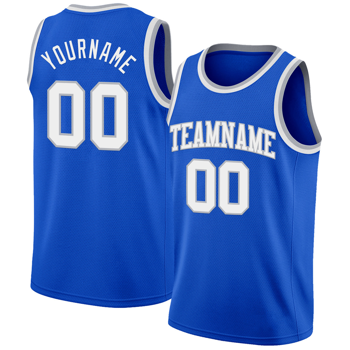 Custom Thunder Blue White-Gray Authentic Basketball Jersey Free ...