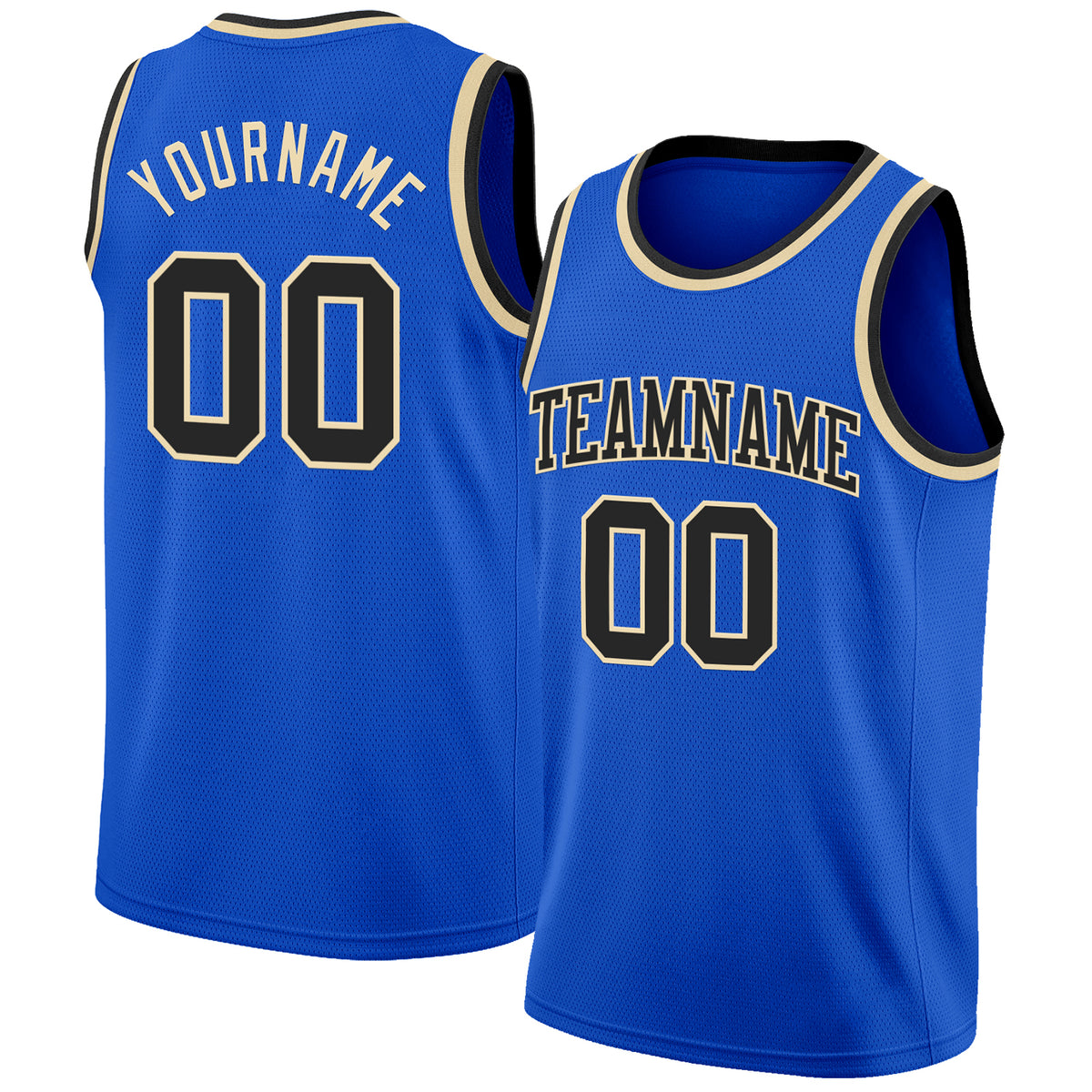 Custom Thunder Blue Black-Cream Authentic Basketball Jersey Free ...