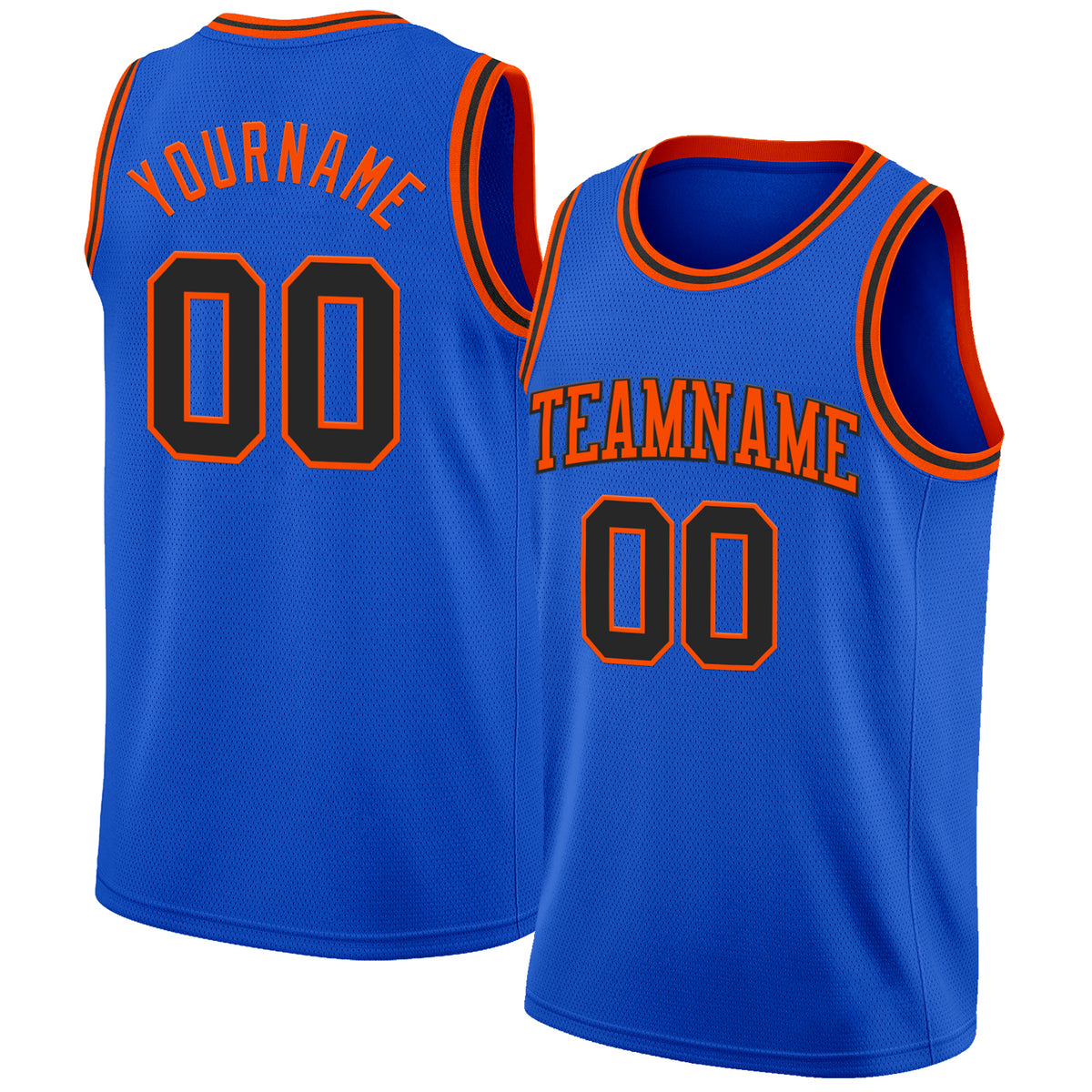 Custom Thunder Blue Black-Orange Authentic Basketball Jersey Free ...