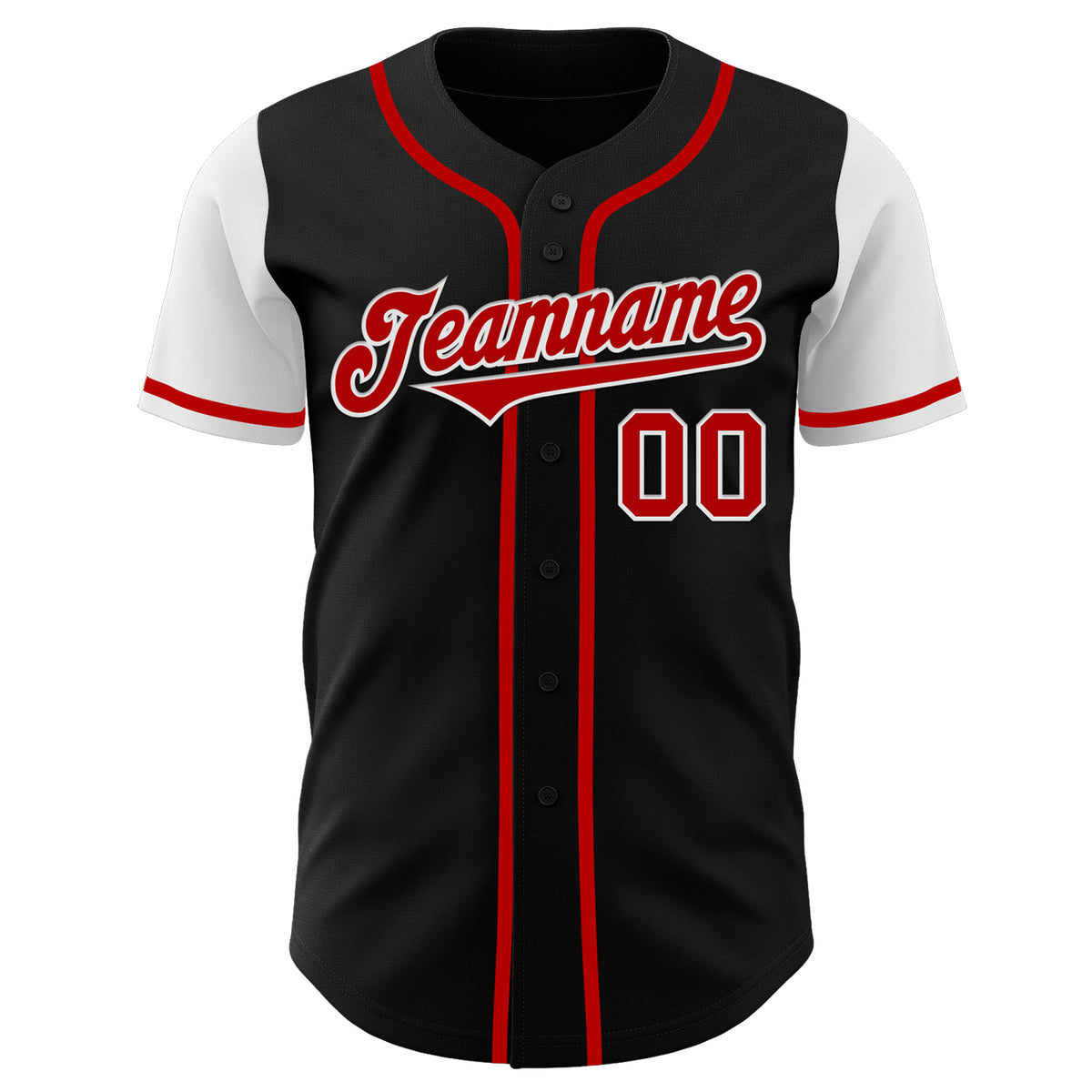 Custom Black Red-White Authentic Two Tone Baseball Jersey Free Shipping ...