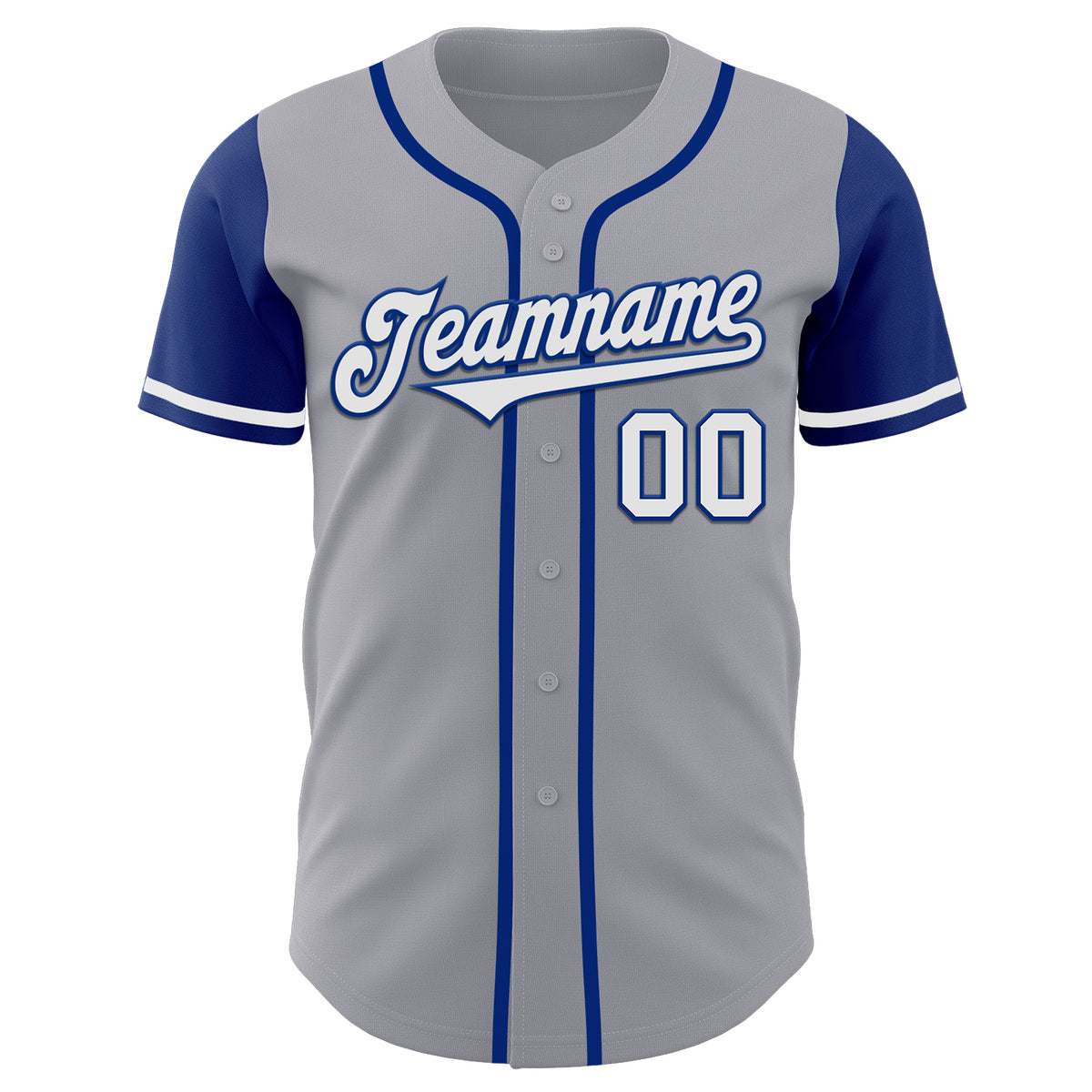Custom Gray White-Royal Authentic Two Tone Baseball Jersey Free ...