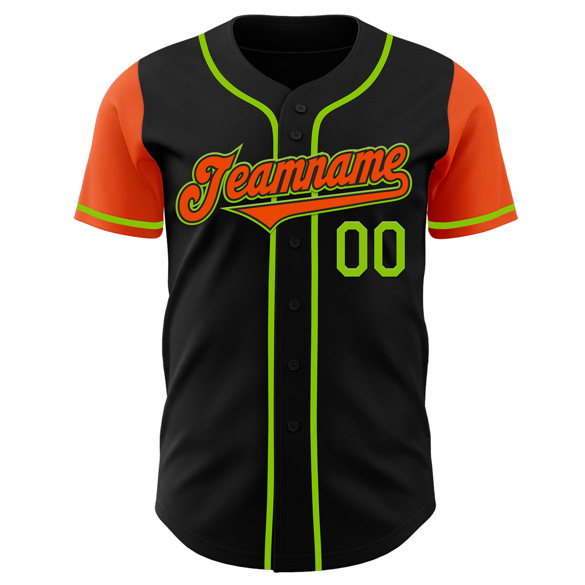 Custom Black Orange-Neon Green Authentic Two Tone Baseball Jersey Free ...
