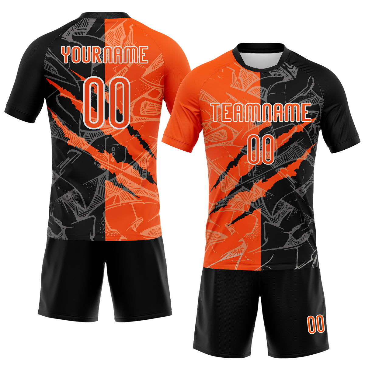 Custom Graffiti Pattern Orange-Black Scratch Sublimation Volleyball ...