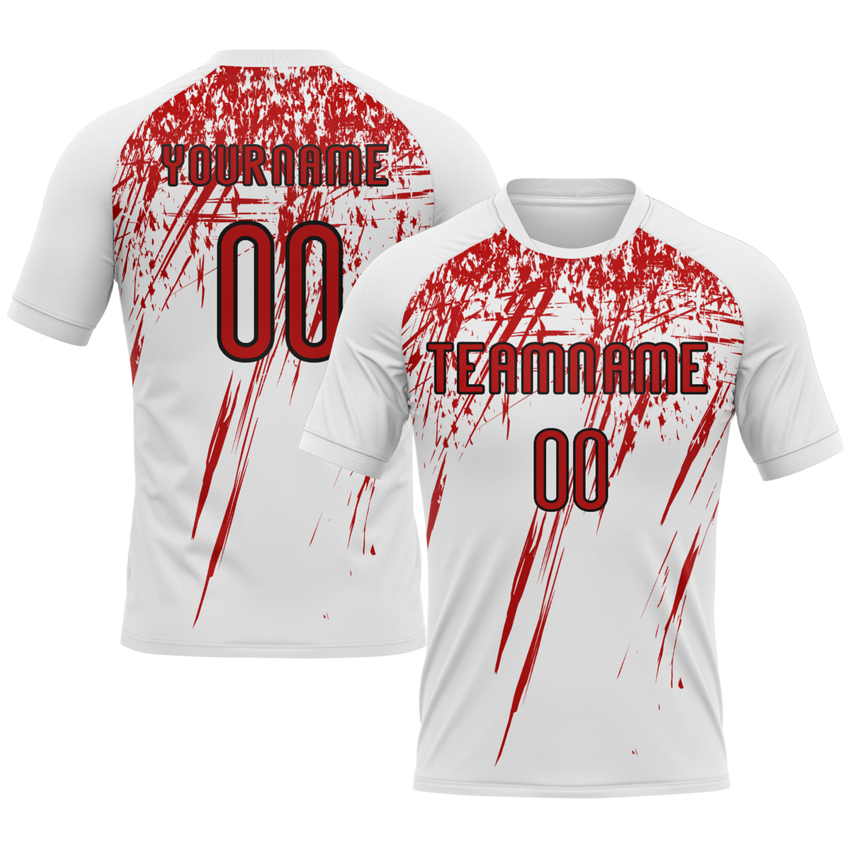 Custom White Red-Black Splash Sublimation Volleyball Uniform Jersey ...
