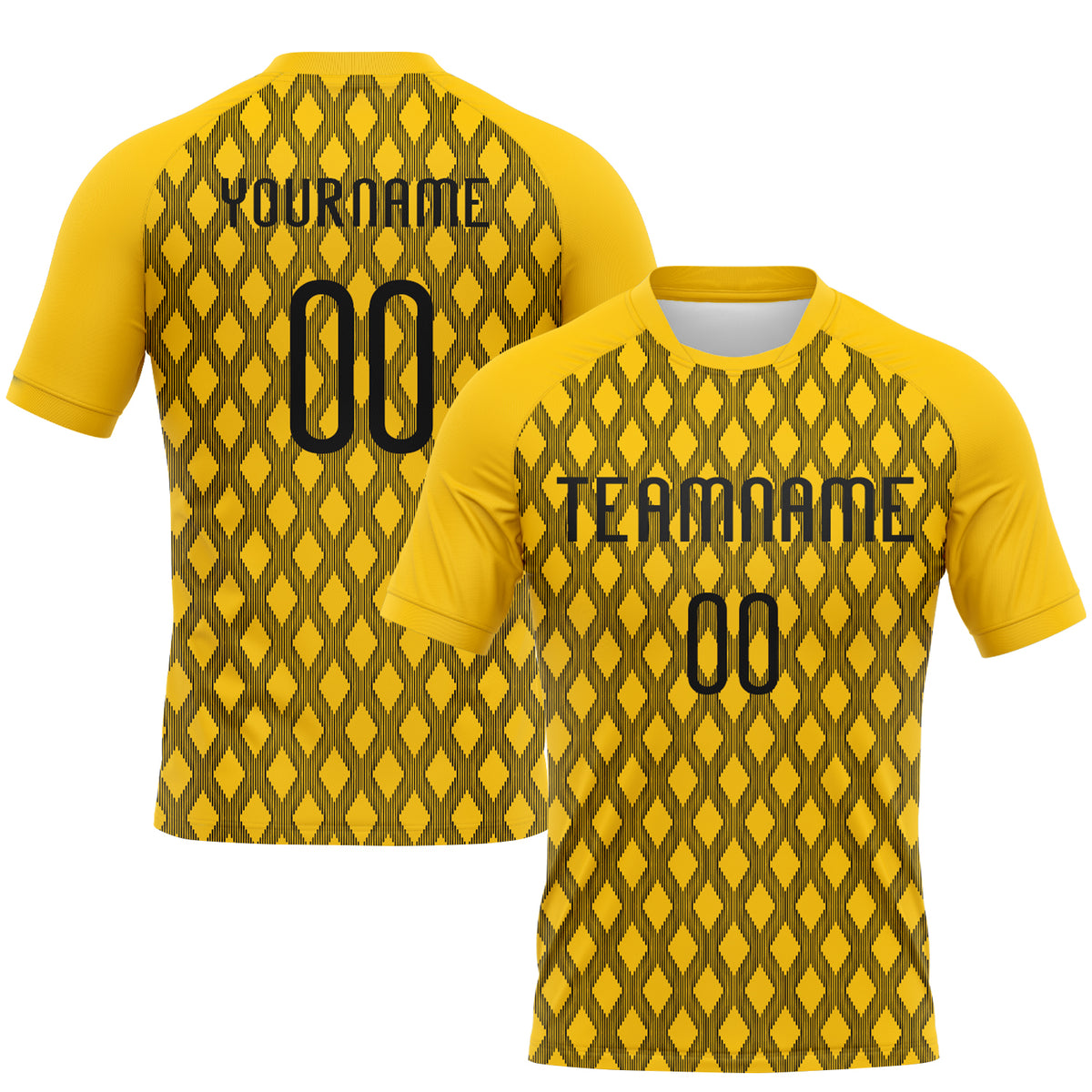 Custom Yellow Black-White Geometric Shape Sublimation Volleyball ...