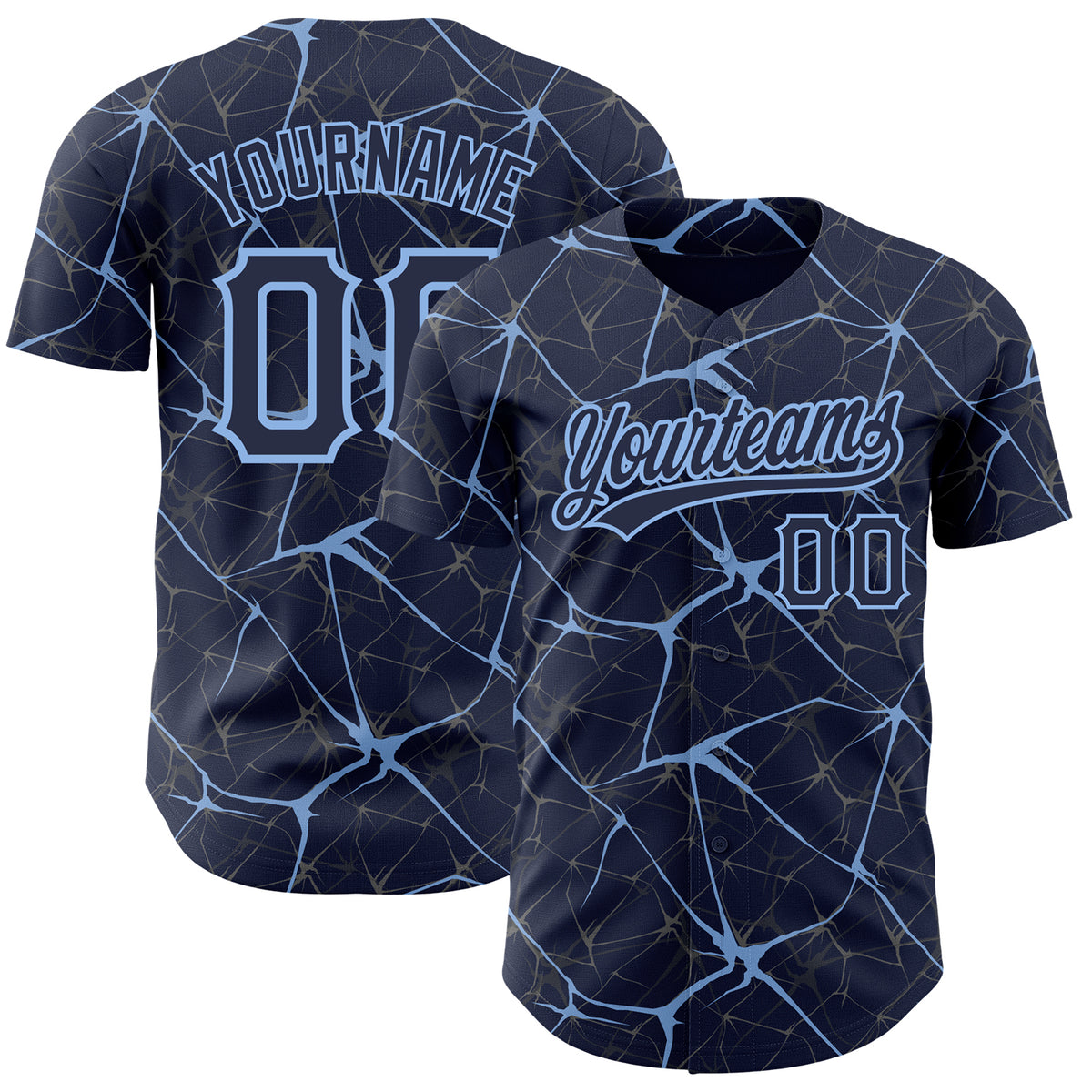 Custom Navy Light Blue 3D Pattern Design Abstract Network Authentic ...