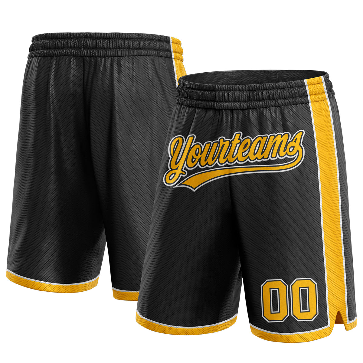 Custom Black Gold-White Authentic Basketball Shorts – Fiitg