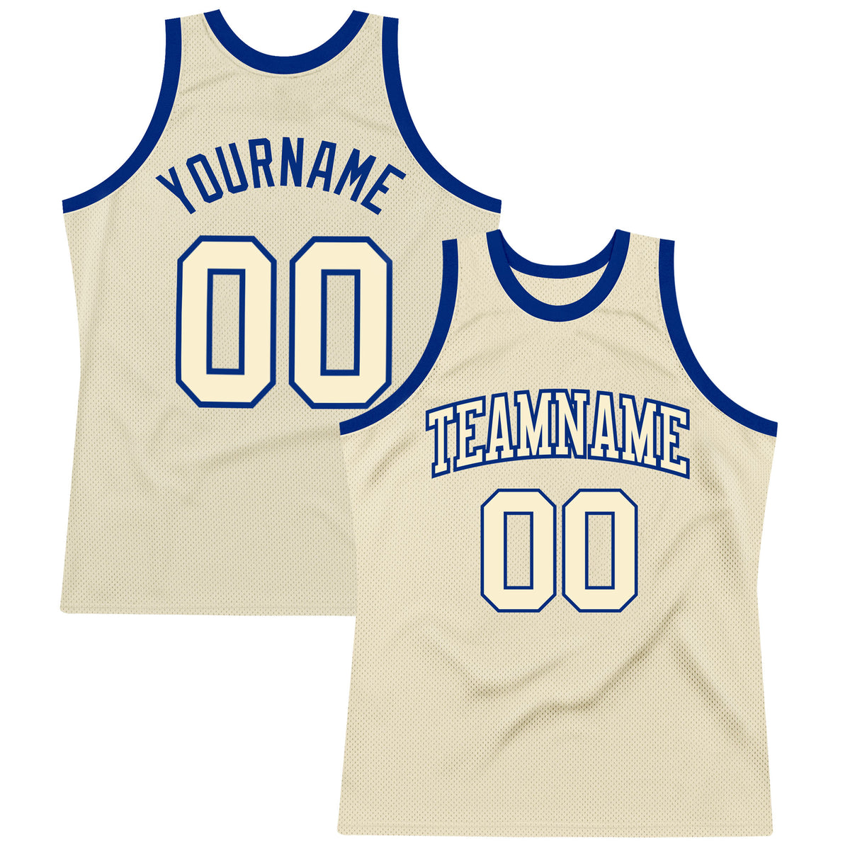 Custom Cream Cream-Royal Authentic Throwback Basketball Jersey Free ...
