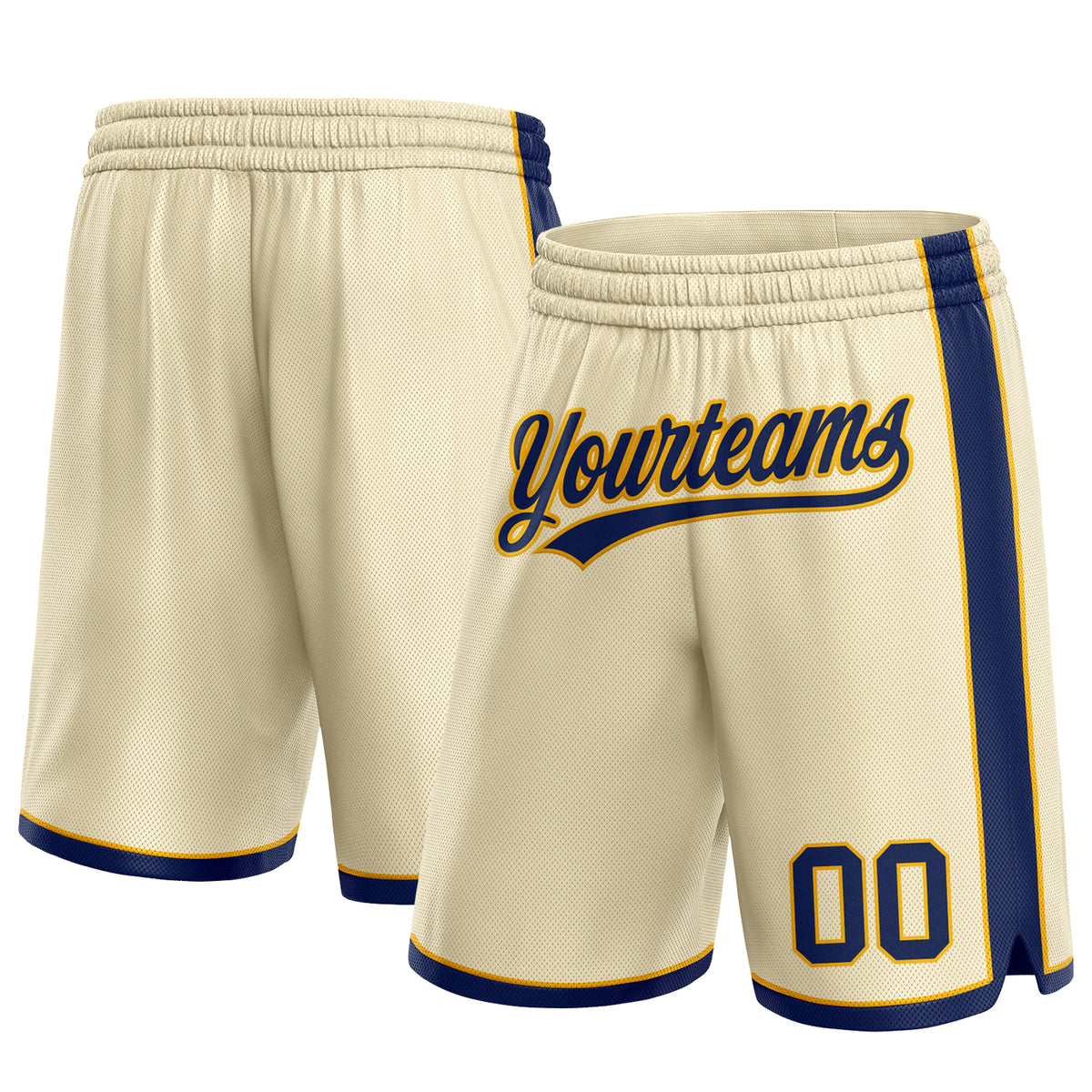 Custom Cream Navy-Gold Authentic Basketball Shorts – Fiitg
