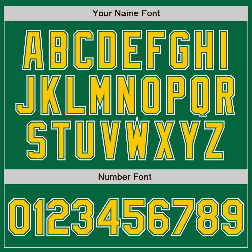 Custom Kelly Green Gold-White Authentic Fade Fashion Baseball Jersey ...