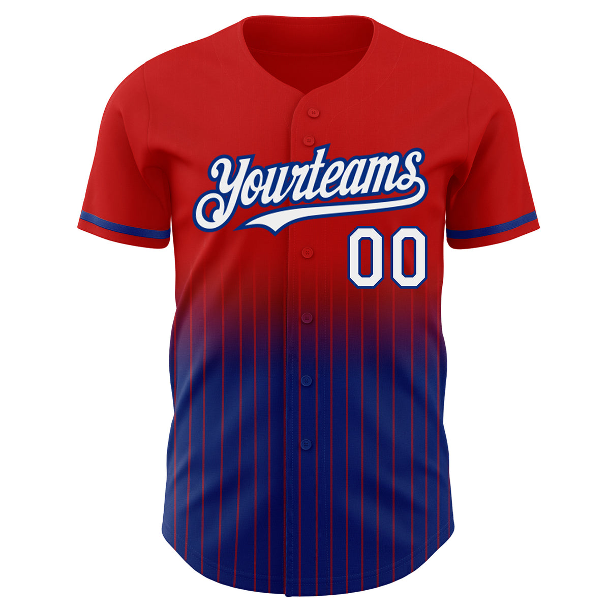 Custom Red Pinstripe White-Royal Authentic Fade Fashion Baseball Jersey ...