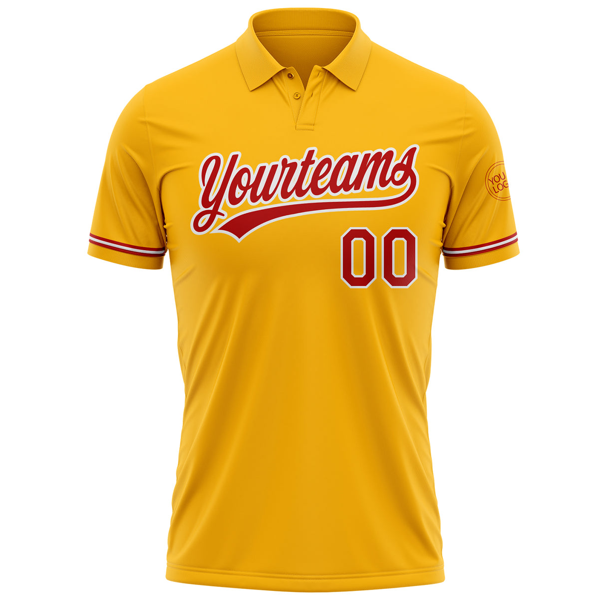 Custom Gold Red-White Performance Vapor Golf Polo Shirt Free Shipping ...