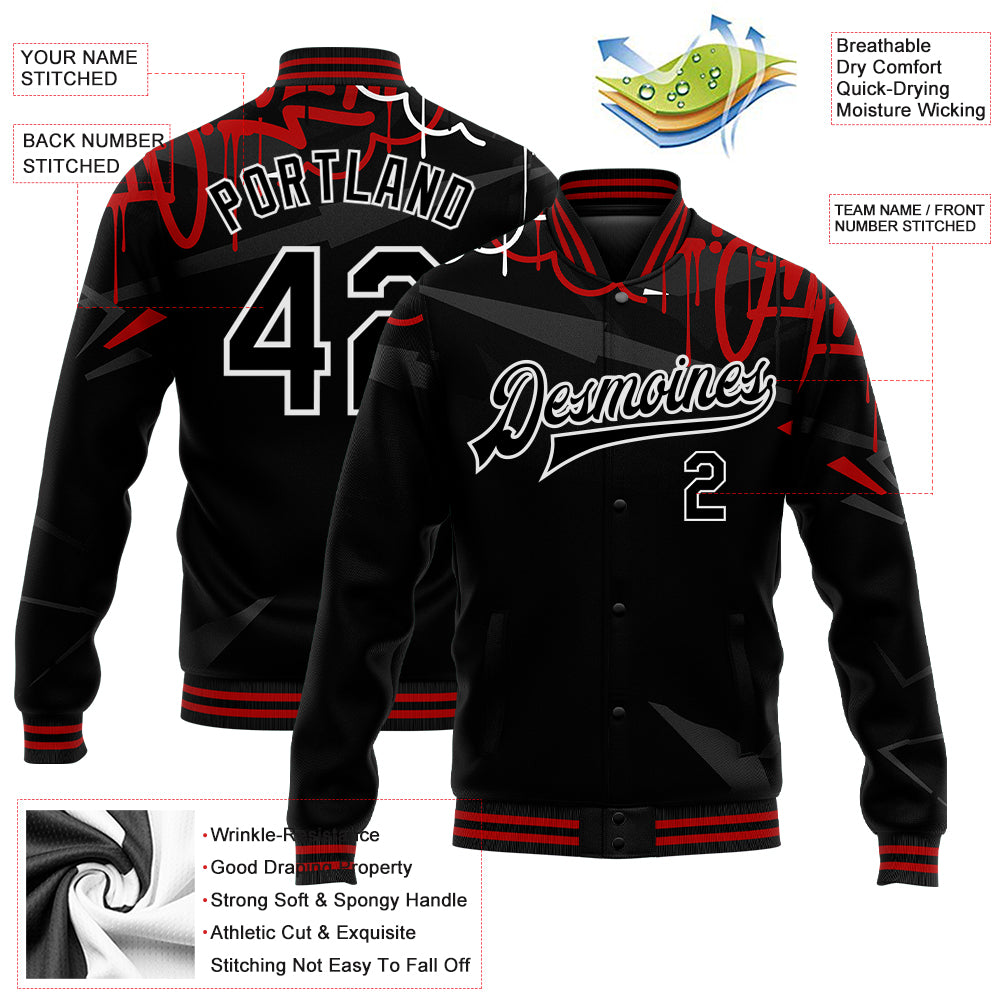 Custom Graffiti Pattern Black-Red Dark Abstract Urban Street Art 3D ...