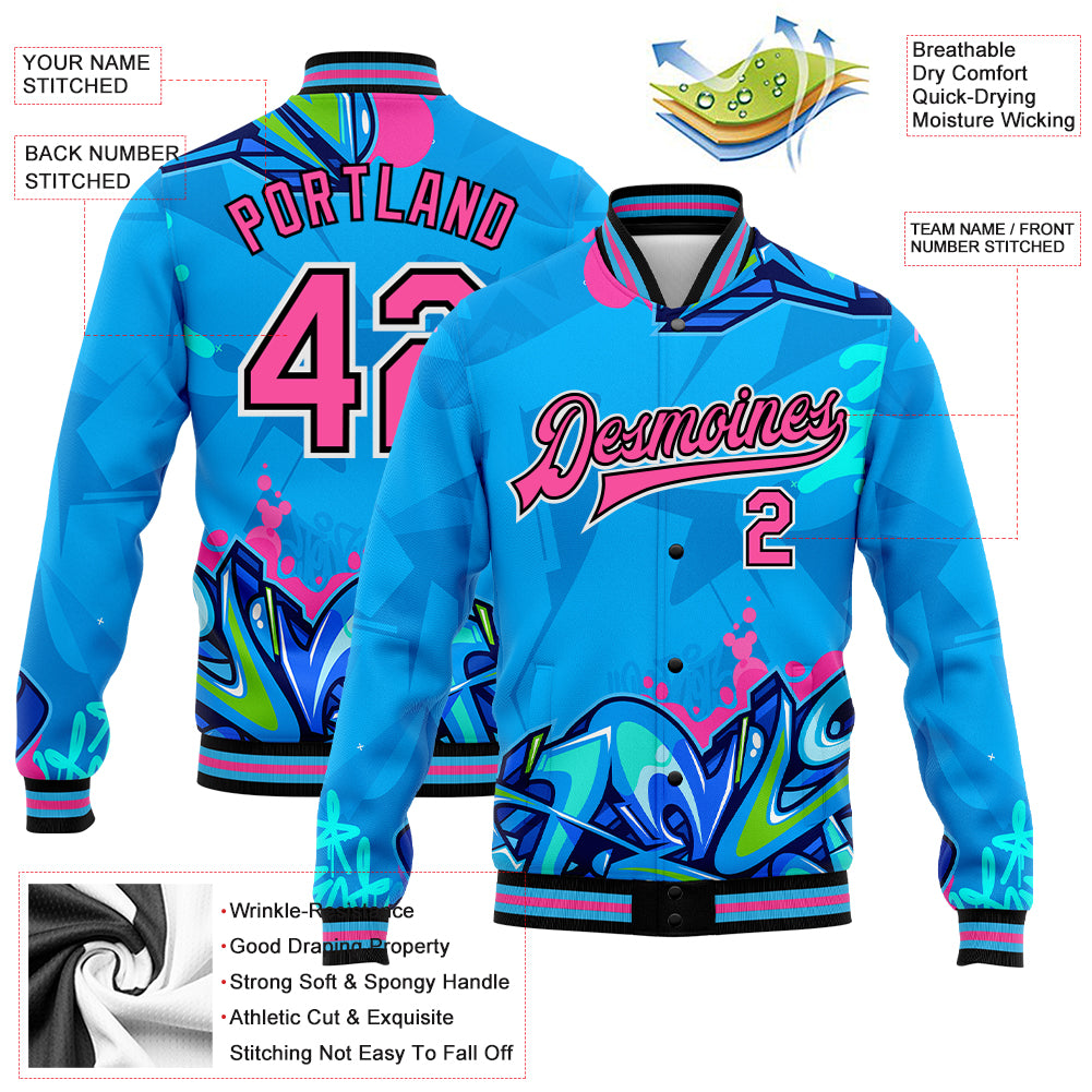 Custom Graffiti Pattern Pink-Black Hiphop Abstract Urban Street Art 3D ...