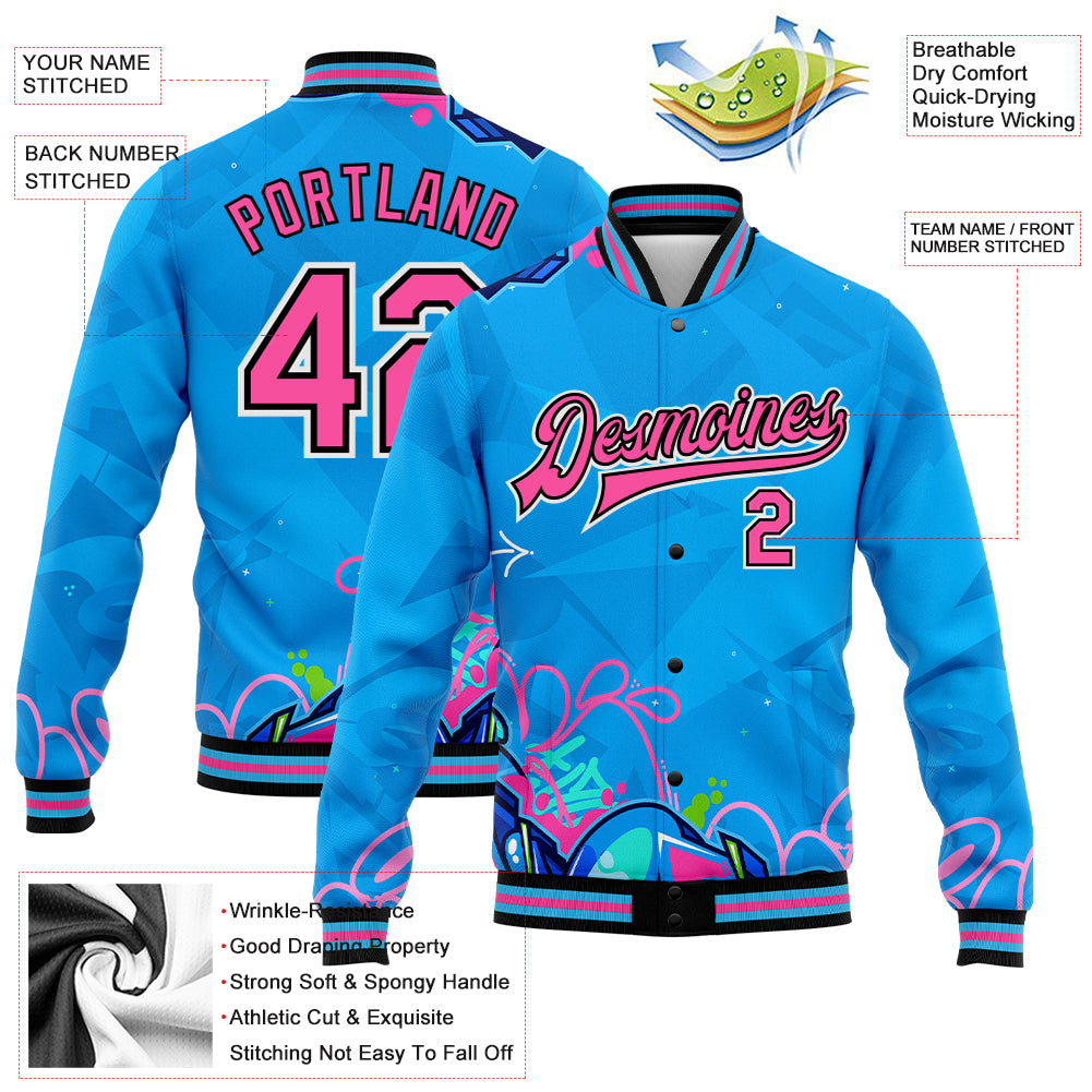 Custom Graffiti Pattern Pink-Black Hiphop Abstract Urban Street Art 3D ...
