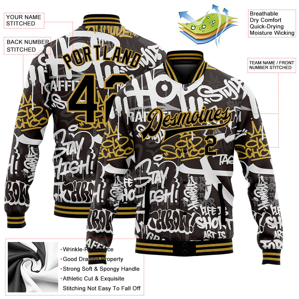 Custom Graffiti Pattern Black-Old Gold Grunge Urban Street And Old ...