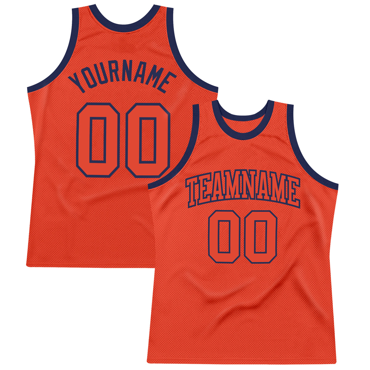 Custom Orange Orange-Navy Authentic Throwback Basketball Jersey Free ...