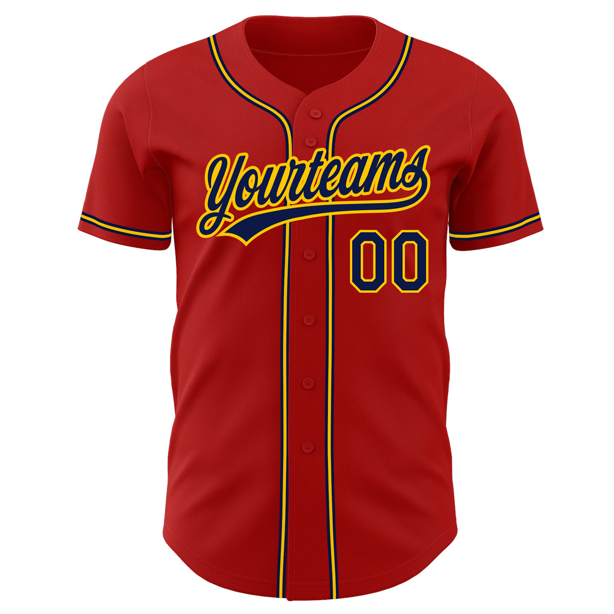 Custom Red Navy-Gold Authentic Baseball Jersey Free Shipping – Fiitg