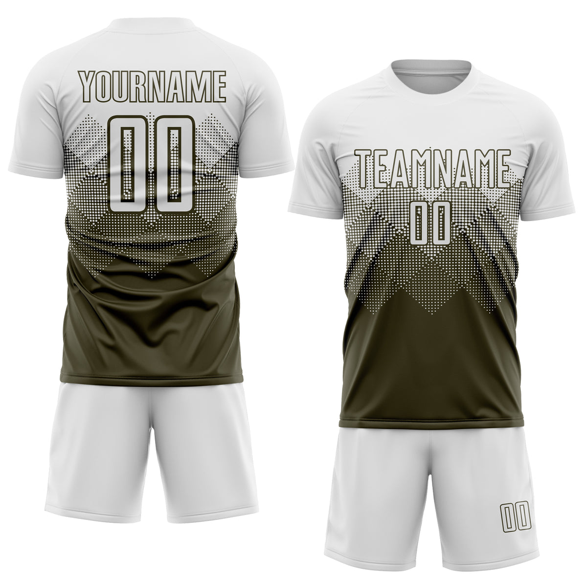 Custom Olive White Sublimation Salute To Service Soccer Uniform Jersey ...