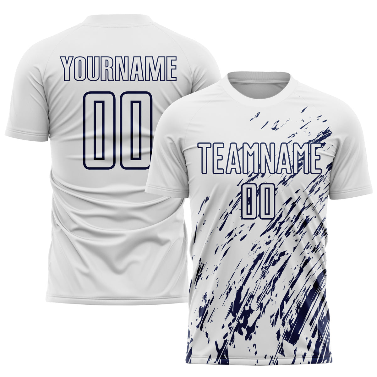 Custom White Navy Sublimation Soccer Uniform Jersey Free Shipping – Fiitg