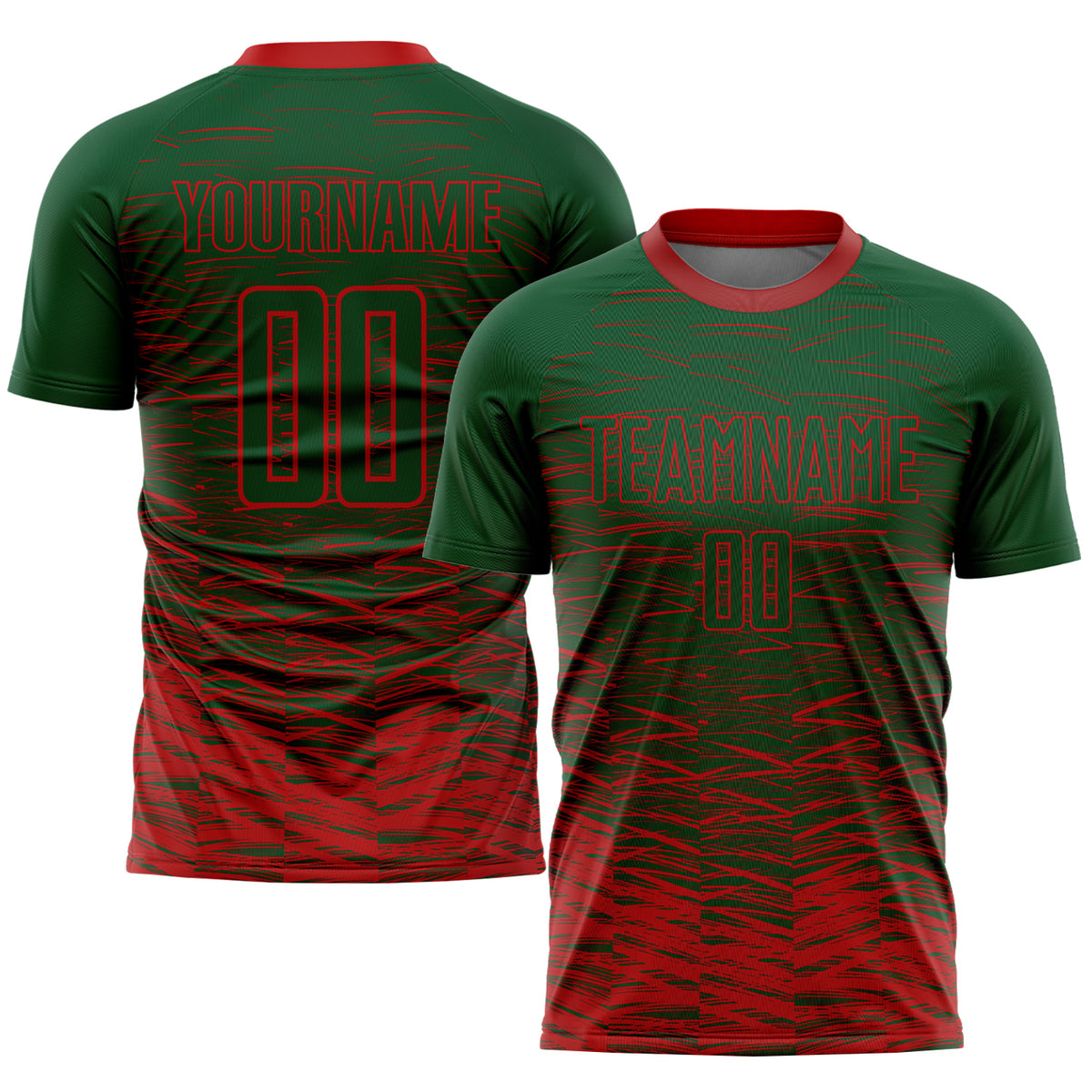 Custom Green Red Sublimation Soccer Uniform Jersey Free Shipping – Fiitg