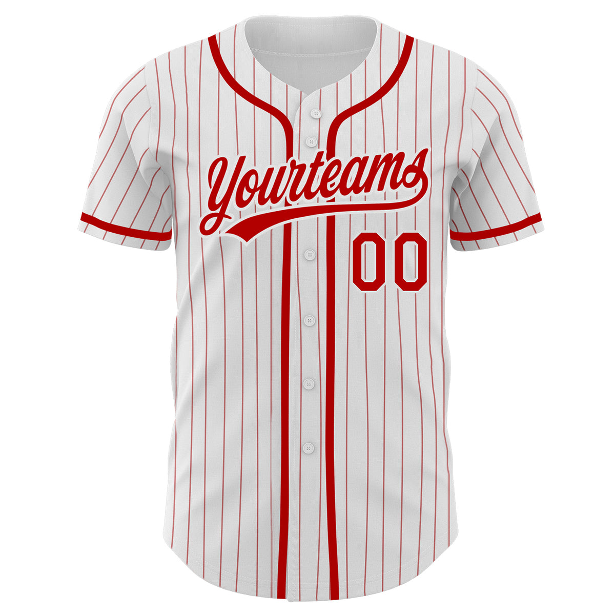 Custom White Red Pinstripe Red Authentic Baseball Jersey Free Shipping ...