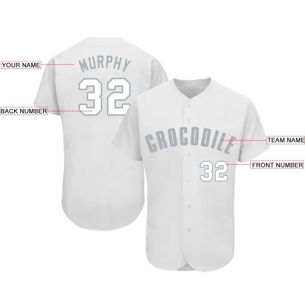 Custom White Gray Baseball Jersey – Fiitg