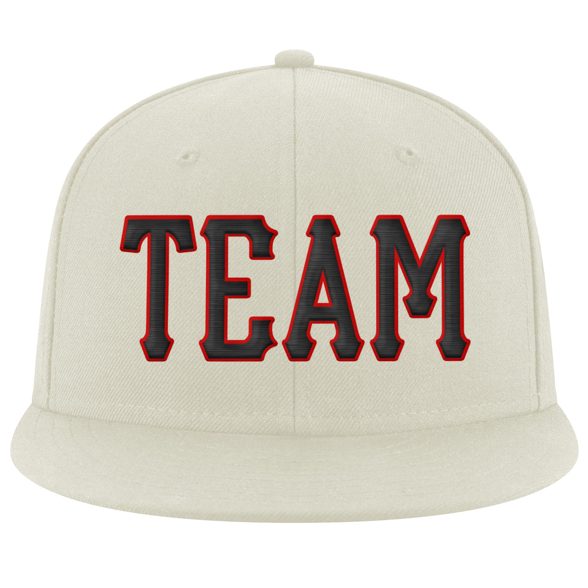 Custom Cream Black-Red Stitched Adjustable Snapback Hat Free Shipping ...