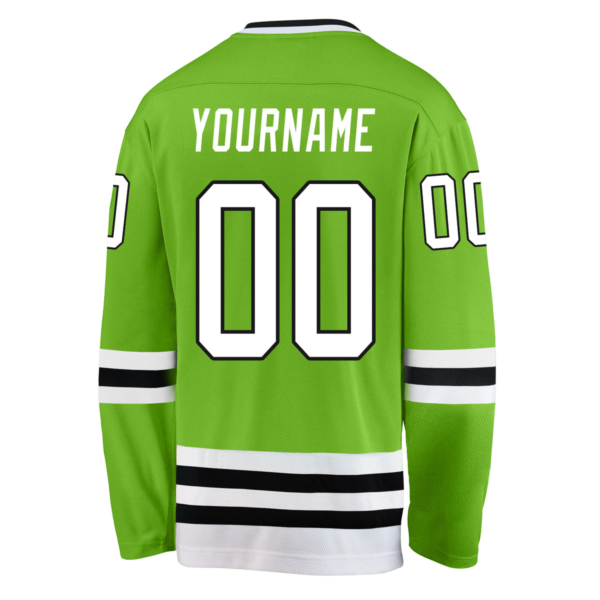 Custom Neon Green White-Black Hockey Jersey Free Shipping – Fiitg