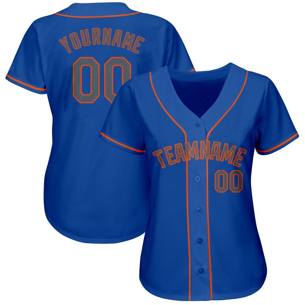 Custom Royal Gray-Orange Baseball Jersey – Fiitg