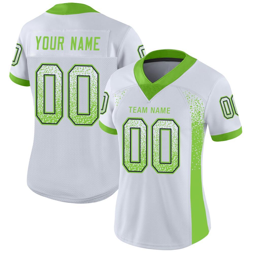 Custom White Neon Green-Navy Drift Fashion Football Jersey – Fiitg